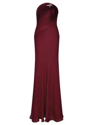 ANDRES OTALORA Vida Entera Strapless Maxi Dress - Burgundy