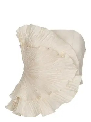 ANDRES OTALORA Las Olas Pleated Top - Ivory