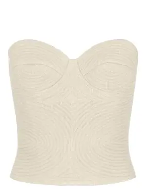 ANDRES OTALORA Morenita Embroidered Linen Top - Ivory