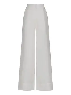 ANDRES OTALORA Santos High-rise Wide-leg Linen Pants - Off-white