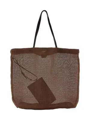THE ROW Barn Oversized Woven Tote Bag - Brown