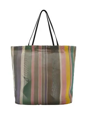 THE ROW Barn Oversized Woven Tote Bag Stripe