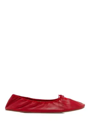 THE ROW Leather Ballet Flats Red