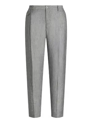 Dolce & Gabbana Linen Tailored Trousers - Grey