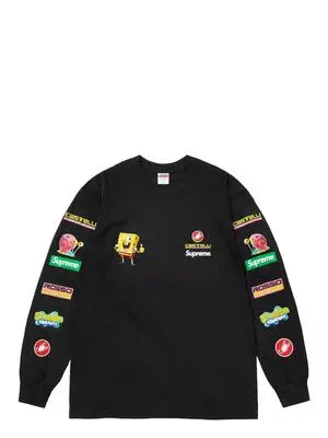 Supreme X Spongebob X Castelli Racing Long-sleeves T-shirt Black