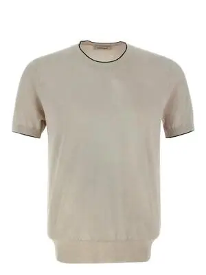 KANGRA Ribbed Crew-neck T-shirt - Neutrals