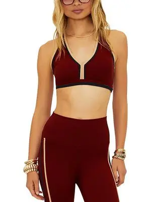 Beach Riot Ida Colorblocked Sports Bra - Maroon Merlot Colorblock
