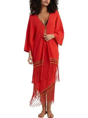 Chinti & Parker Laura Whitmore Beaded Kaftan - Terracotta