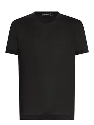 Dolce & Gabbana T-shirt In Melange Jersey Black