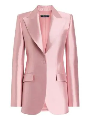 Dolce & Gabbana Silk Shantung Single-breasted Jacket - Pink