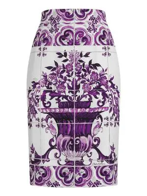 Dolce & Gabbana Fitted Majolica-print Skirt - Multicolor