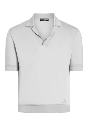 Dolce & Gabbana Satin Silk Polo Shirt - Grey