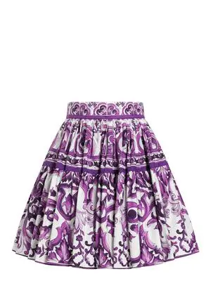 Dolce & Gabbana Majolica-print Poplin Short Skirt - Multicolor