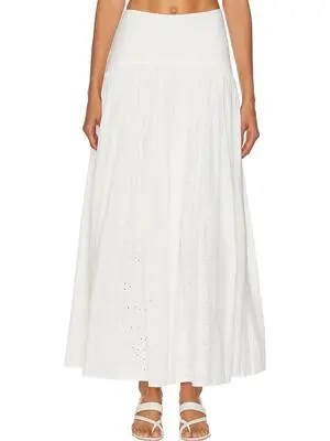 STAUD Procida Embroidered Skirt