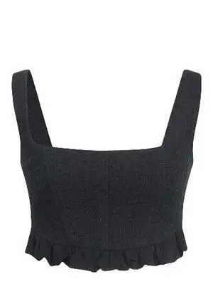 Pinko Tweed Bouclé Crop Top - Black