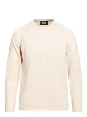 Alpha Studio Sweater In Cotton And Cashmere - Beige
