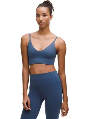 Lululemon Focuser Scoop-neck Bra Nulu - Blue Twill