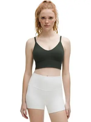 Lululemon Focuser Scoop-neck Bra Nulu - Rainforest Green