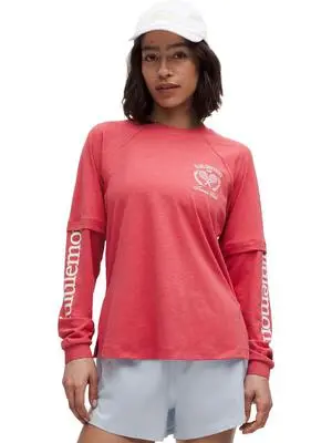Lululemon Layered Long-sleeve T-shirt - Desert Red/white