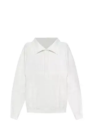 MAISON MARGIELA Drawstring Spread-collar Sweatshirt - White
