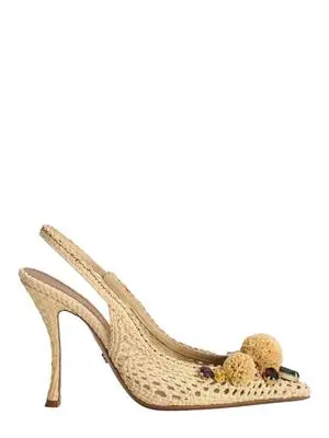 Dolce & Gabbana 105mm Pompom-detail Pumps - Neutrals