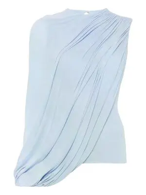 MANURI Draped Blouse - Blue