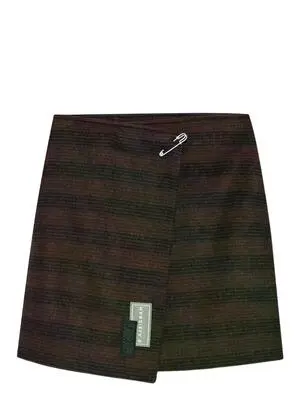 MAISON MARGIELA Asymmetric Striped Mini Skirt - Brown