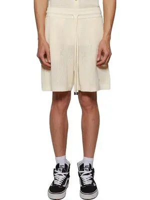 Amiri Crochet Mesh Short White