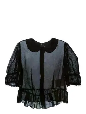 Comme Des Garçons Sheer Blouse - Black