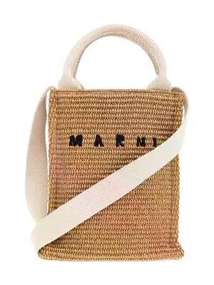 Marni Woven Raffia Tote Bag - Neutrals