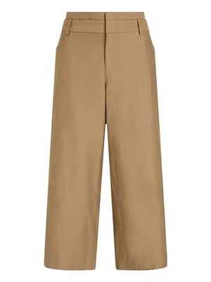 Vince Cotton And Wool-blend Twill Culottes - Camel