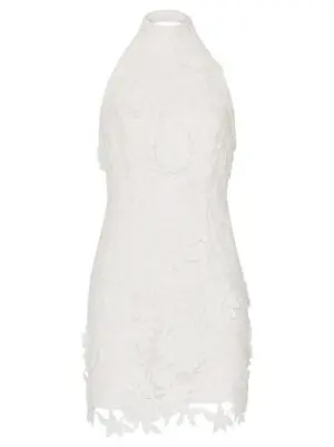 MILLY Olivia Rose Trellis Lace Mini Dress - White