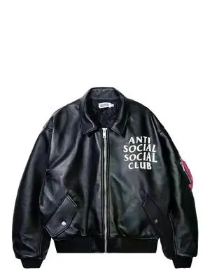 ANTI SOCIAL SOCIAL CLUB Logo-print Bomber Jacket - Black
