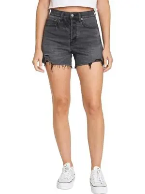 DAZE High-waisted Denim Shorts - Ashes
