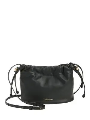 Strathberry Drawstring Leather Crossbody Bag Black