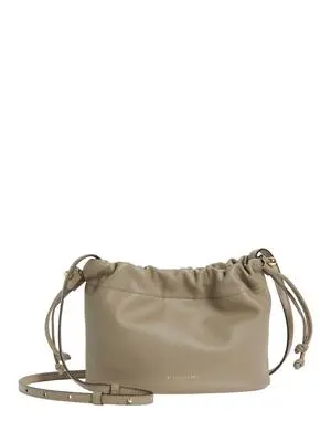 Strathberry Drawstring Leather Crossbody Bag - Taupe