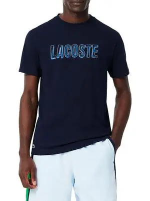 Lacoste Logo Regular Fit Performance Graphic T-shirt - Navy Blue