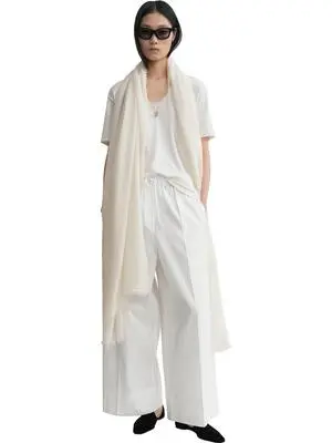 TOTEME Wide-leg Linen-cotton Trousers - White