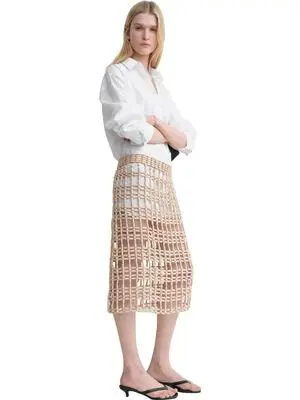 TOTEME Wooden Beaded Skirt - Vanilla