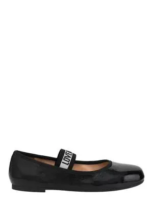 Moschino Logo-jacquard Ballerina Shoes - Black