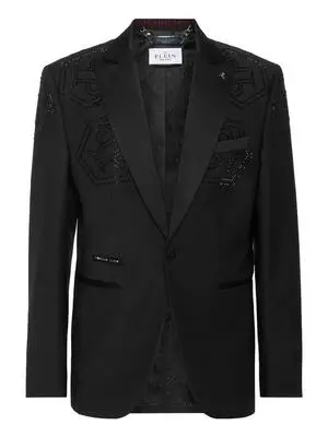 Philipp Plein Rhinestone-embellished Blazer - Black