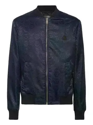 Philipp Plein Monogram-pattern Bomber Jacket - Blue