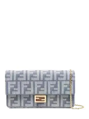 Fendi Ff-logo Canvas Mini Bag - Blue