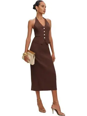 REFORMATION Hazen Linen Two Piece - Brown