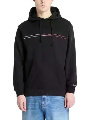 Tommy Hilfiger Logo-stripe Hoodie - Black