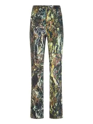 Roberto Cavalli Mable-print Trousers - Green