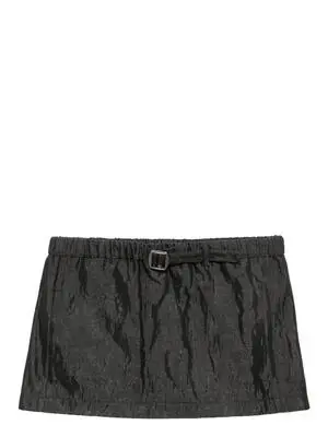 Christopher Esber Crushed Belted Mini Skirt - Black