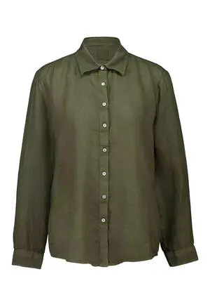 120% Lino Linen Button Down Shirt - Green
