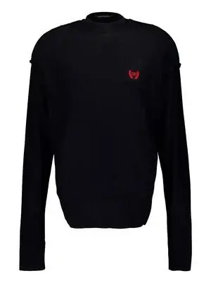 Balenciaga Logo-embroidered Sweater - Black