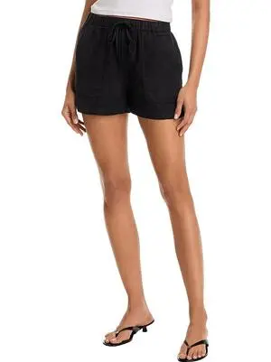 Bella Dahl Linen Drawstring Shorts Black